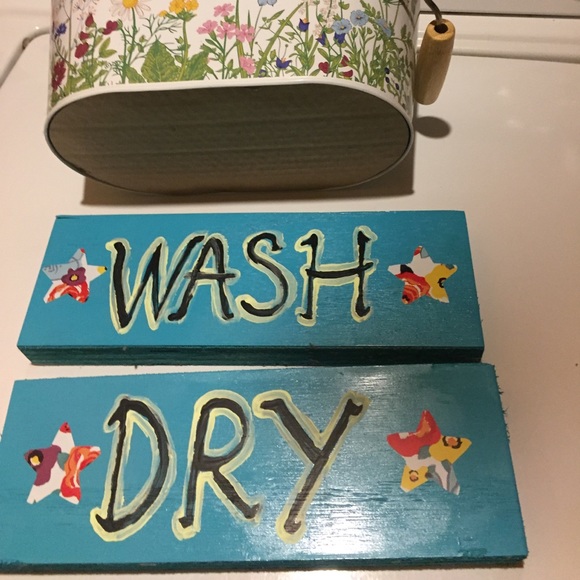 Other | Wooden Signs And Small Storage Container | Poshmark